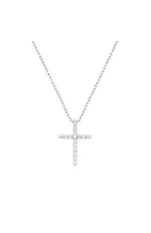 DLORIA Hollywood Sensation White Gold Plated Cross Necklace