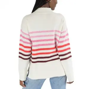 LUSSO Georgia Bulldogs Simone Striple Mock Neck Oversized Pullover Sweater