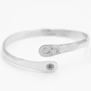 DLORIA Hollywood Sensation Engraved Friendship Cuff Bracelet - Silver