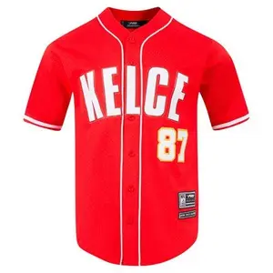 PRO STANDARD Travis Kelce Kansas City Chiefs Mesh Button-up Baseball Jersey