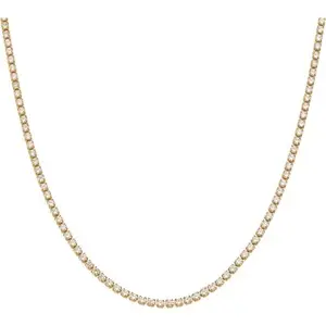DLORIA Hollywood Sensation Cubic Zirconia Tennis Choker Necklace - Gold