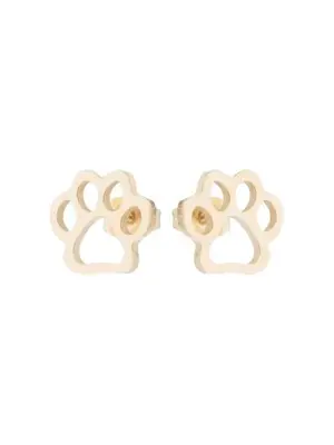 DLORIA Hollywood Sensation Charmedpaw Paw Print Stud Earrings - Gold