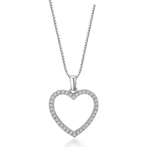 DLORIA Hollywood Sensation Crystal Heart Necklace - Silver