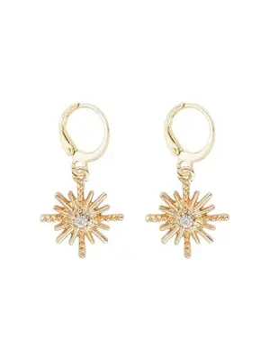 DLORIA Hollywood Sensation Star Dangle Huggie Earrings - Gold