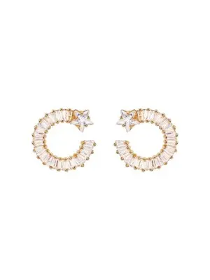 DLORIA Hollywood Sensation Shooting Star Earrings With Zirconia - Gold