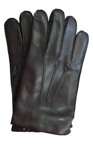 PAULA ROWAN Peter Leather Gloves - Brown