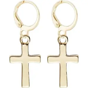DLORIA Cross Dangle Earrings - Gold