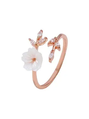 DLORIA Hollywood Sensation Cherry Blossom Adjustable Ring - Rose Gold