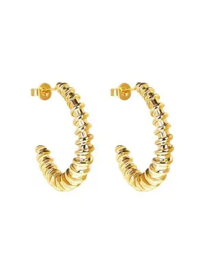 DLORIA Hollywood Sensation Twist Hoop Earrings - Gold