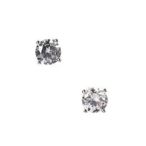 DLORIA Crystal Stud Earrings - Silver