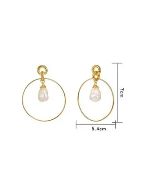 DLORIA Hollywood Sensation Drop Hoop Earrings With Simulated Pearl