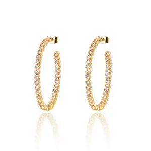DLORIA Hollywood Sensation Crystal Hoop Earrings - Gold