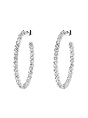 DLORIA Hollywood Sensation Crystal Hoop Earrings - Silver