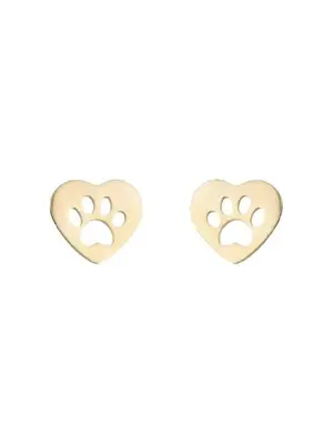 DLORIA Hollywood Sensation Pawfect Charm Stud Earrings - Gold