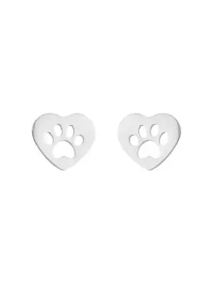 DLORIA Hollywood Sensation Pawfect Charm Stud Earrings - Silver