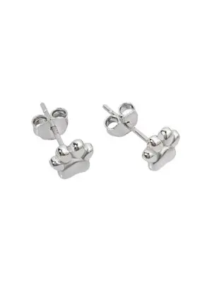 DLORIA Hollywood Sensation Paw Print Stud Earrings - Silver