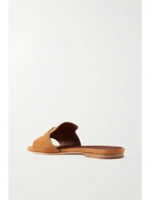 Loro Piana Summer Charms Suede Slides