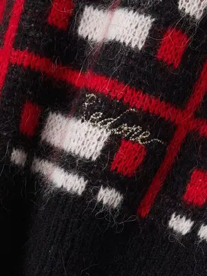 RE/DONE Embroidered Checked Jacquard-knit Sweater