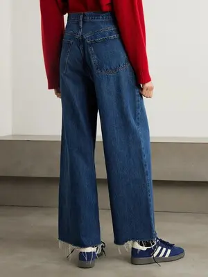 FRAME Le Low Baggy Wide-leg Organic Jeans - Blue
