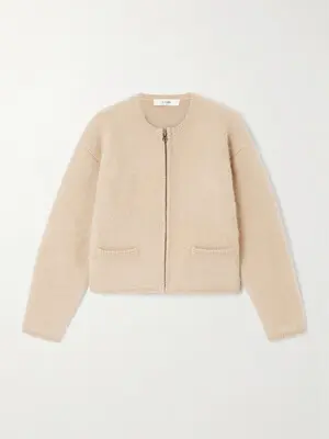 FRAME Brushed Wool-blend Cardigan