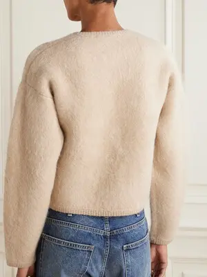 FRAME Brushed Wool-blend Cardigan