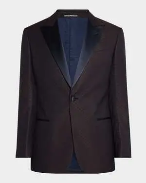 Emporio Armani Men & Apos;s Geo Jacquard Dinner Jacket Black