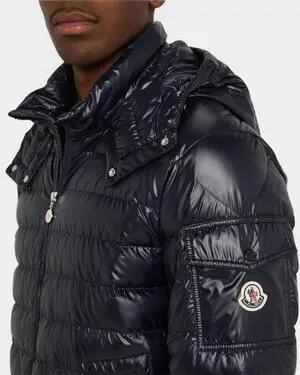 Moncler Lauros Hooded Down Jacket - Navy