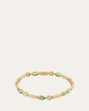 ILEANA MAKRI ILEANA MAKRI Emerald And Diamond Bracelet In 18K Yellow Gold
