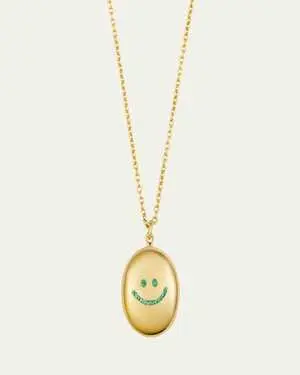 PATTARAPHAN 14k Yellow Gold Gem Yim Emerald Locket Necklace
