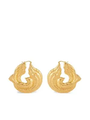 Nina Ricci Twisted Brass Hoop Earrings - Gold