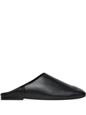 Women's Black Flat Mules Clogs