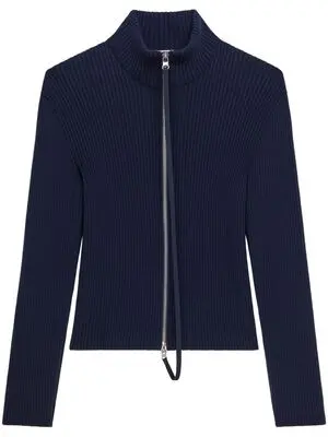 COURREGES Knitted Zip Cardigan - Blue