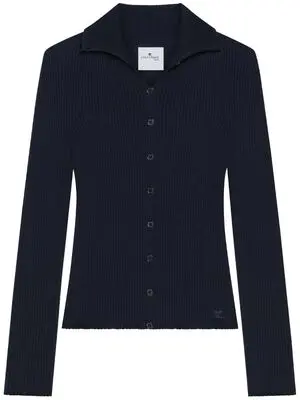 COURREGES Fine-ribbed Cardigan - Blue