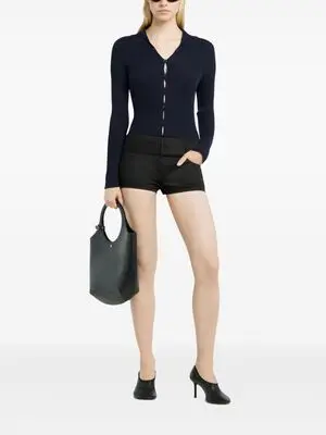 COURREGES Fine-ribbed Cardigan - Blue