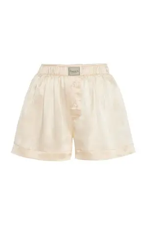 Comme Si Classica Silk Charmeuse Boxer Shorts - Ivory