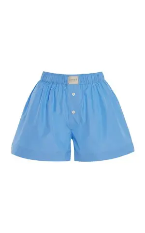 Comme Si La Classica Cotton Poplin Boxer Shorts Blue