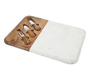 GODINGER Rosewood Marble & Wood Cheese Board With Cheese Knife - One-color