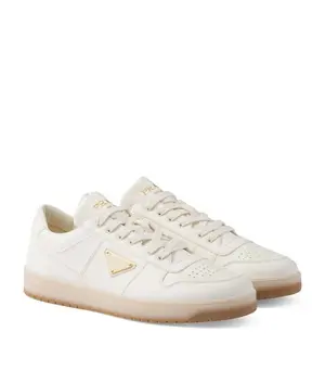 Prada Nappa Leather Downtown Sneakers - Neutral