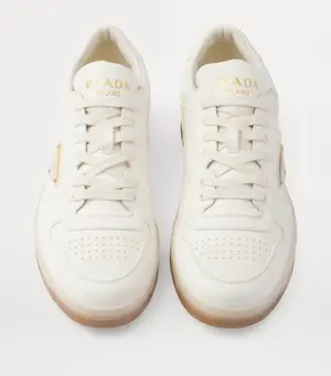 Prada Nappa Leather Downtown Sneakers - Neutral