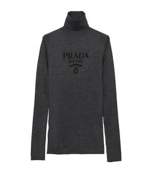 Prada Wool-blend Rollneck Sweater - Grey
