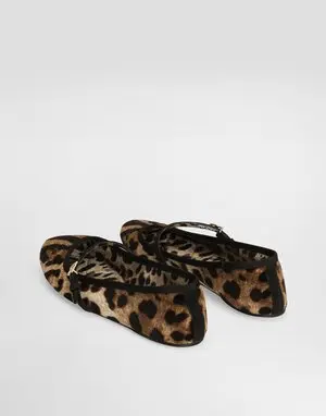 Dolce & Gabbana Leopard- Velvet Vally Ballerinas - Print