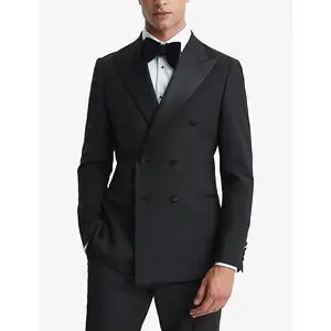 REISS Poker Double-breasted Stretch Wool-blend Jacket