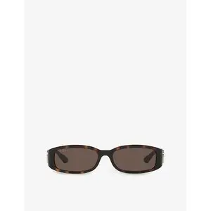 Gucci Gg1661s Square-frame Tortoise Sunglasses - Brown