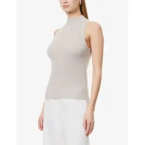 Vince Sleeveless Metallic Knit Top
