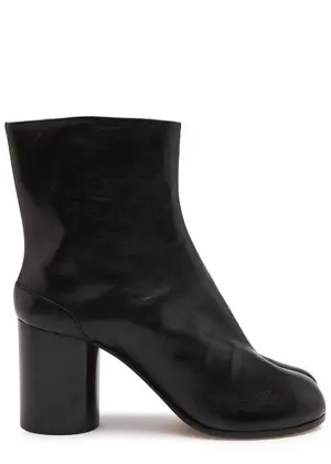 MAISON MARGIELA Tabi 80 Leather Ankle Boots - Black