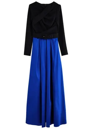 Talbot Runhof Colour-blocked Maxi Gown