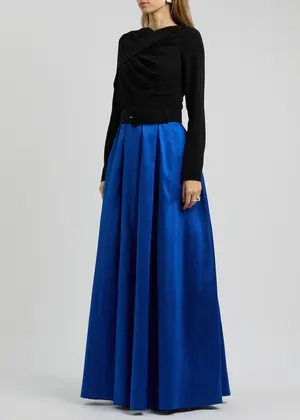 Talbot Runhof Colour-blocked Maxi Gown