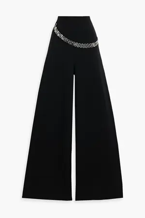 Rabanne Chainembellished Merino Woolblend Wideleg Pants