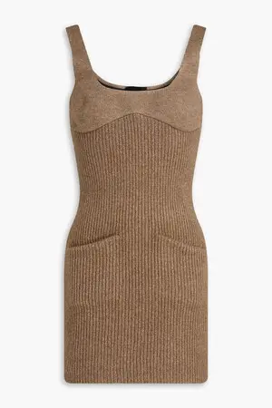 Alexander Wang Mélange Ribbed-knit Mini Dress
