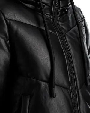 Andrew Marc Faux Leather Puffer Jacket